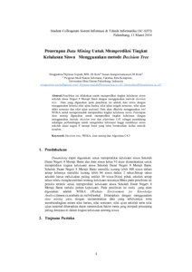 Penerapan Data Mining Untuk Memprediksi Tingkat Kelulusan Siswa Menggunakan metode Decision Tree ...